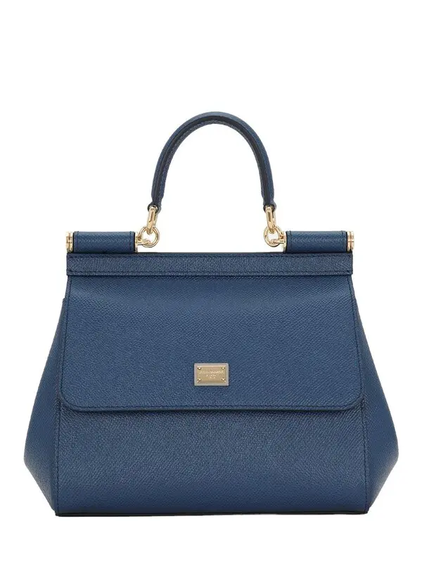 Dolce & Gabbana Small Sicily Handbag In Dauphine Calfskin - Blue
