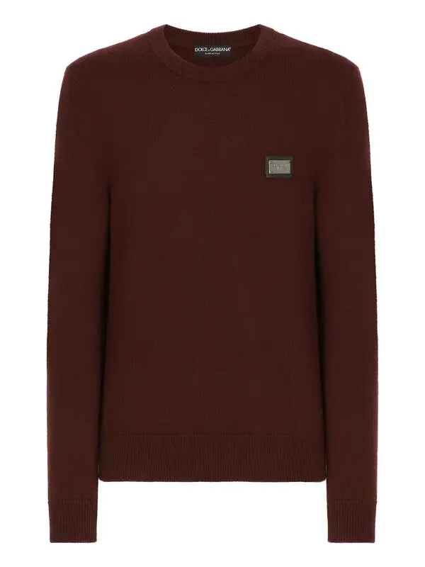 Dolce & Gabbana Wool And Cashmere Round-neck Sweater - Bordeaux