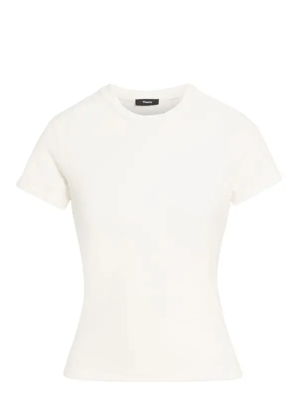 Theory Cotton-blend Velvet T-shirt - Ivory