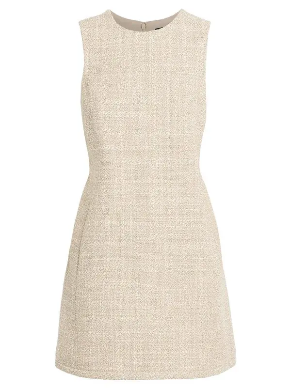 Theory Cotton-blend Tweed Mini Dress - Ecru