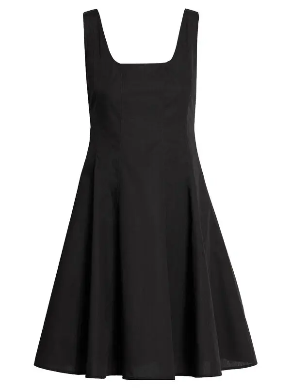 Theory Flared Poplin Mini Dress - Black