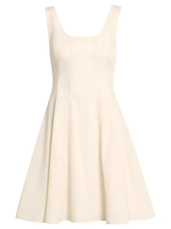 Theory Flared Poplin Mini Dress - Ecru