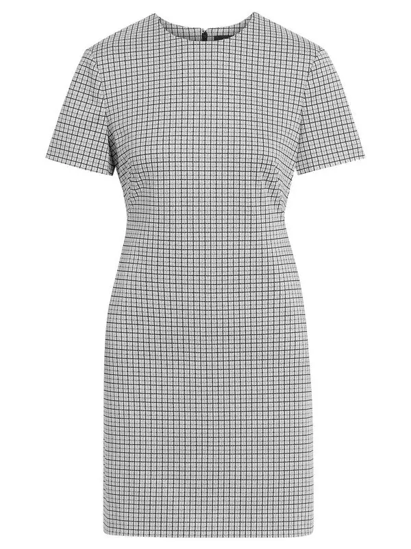 Theory Checked Jacquard-knit Mini Dress - Gray