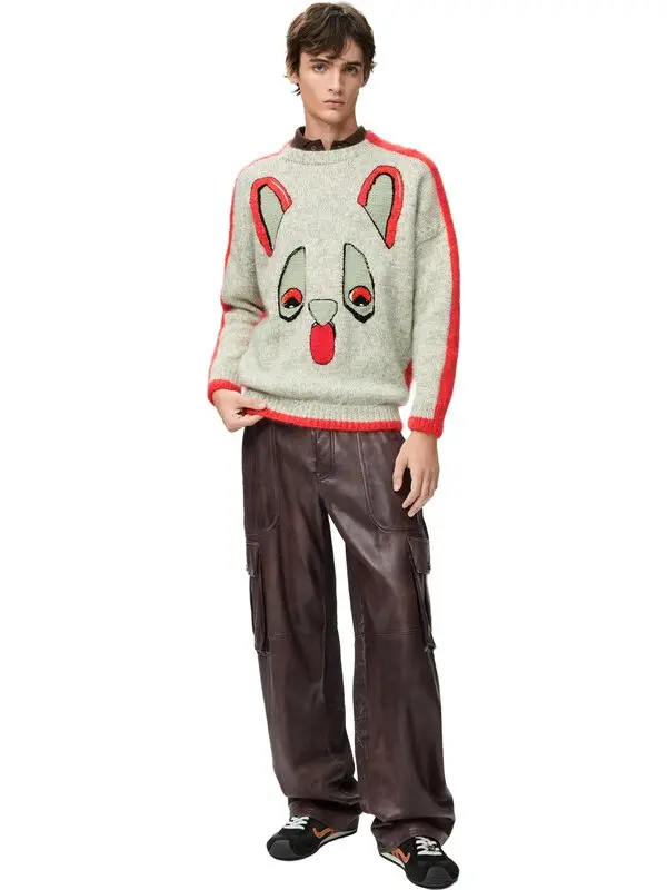 Loewe Wool Futurist Cat Sweater - White/orange/blue