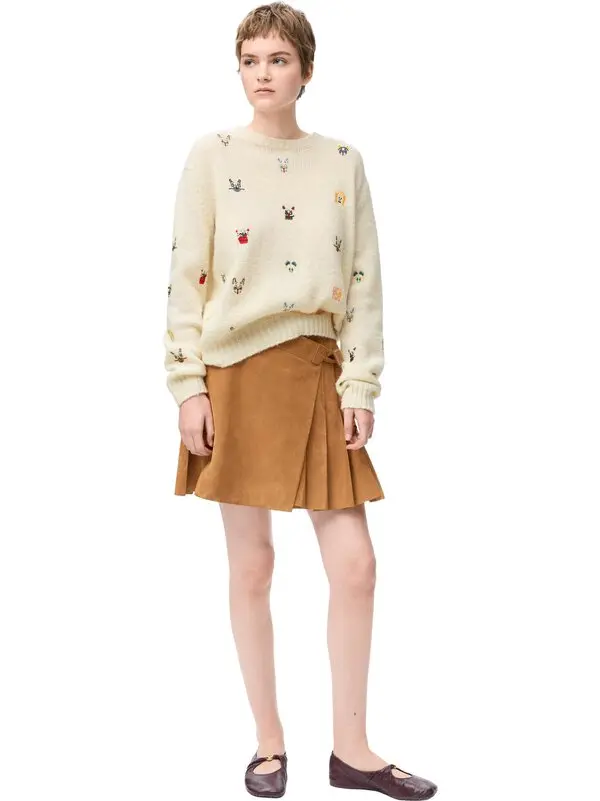 Loewe Wool Sweater With Embroidered Details - White/multicolor