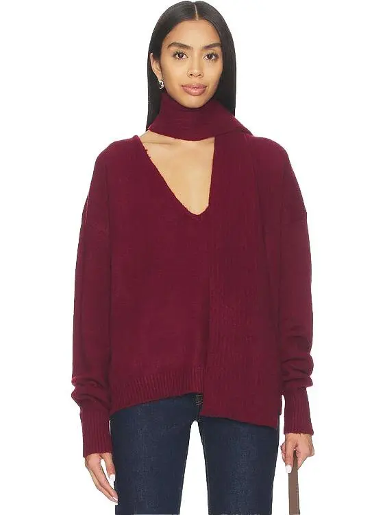 MORE TO COME Mishka Scarf Sweater - Burgundy