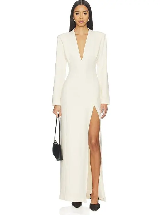 EAVES Lovise Polished Crepe Maxi Dress - Ivory