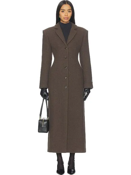 EAVES X Coco Yaron Manteco Wool Coat - Hickory