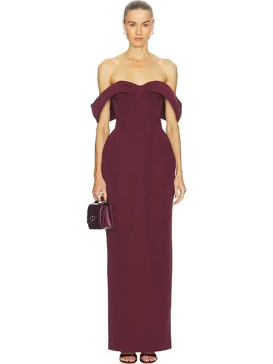 CAMILA COELHO Carina Maxi Dress - Oxblood