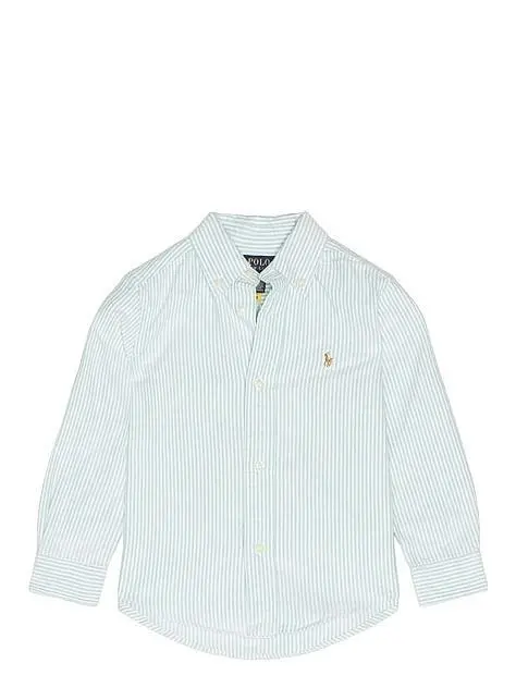 Polo Ralph Lauren Long Sleeve Classic Oxford Sport Shirt - Summer Emerald White