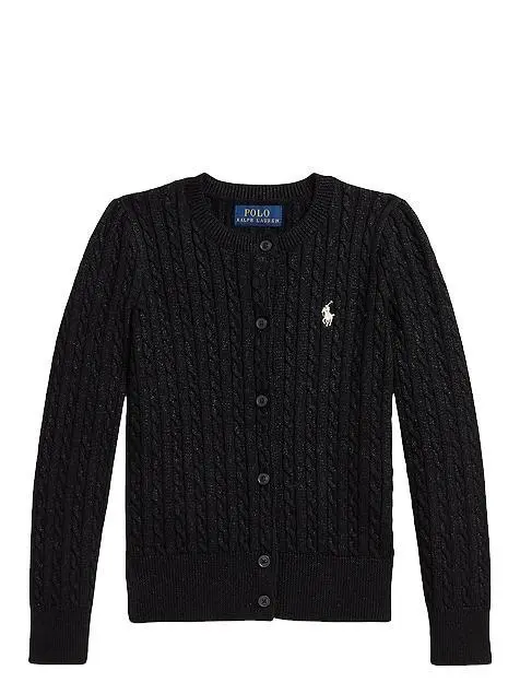 Polo Ralph Lauren Long Sleeve Cable Knit Cardigan - Black