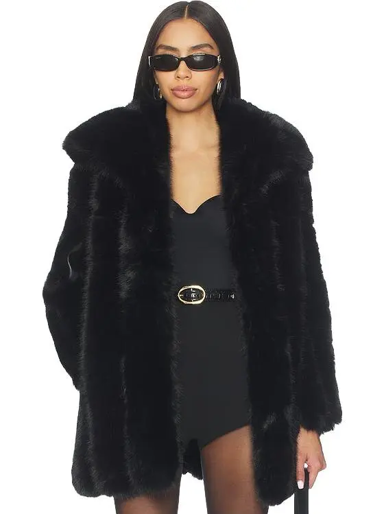 ELLIATT Lux Faux Fur Jacket - Black