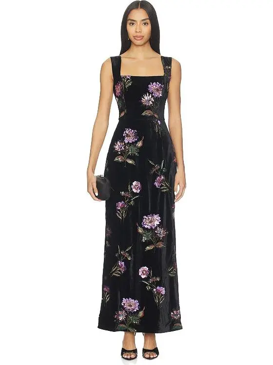 ELLIATT Clio Gown - Black Multi