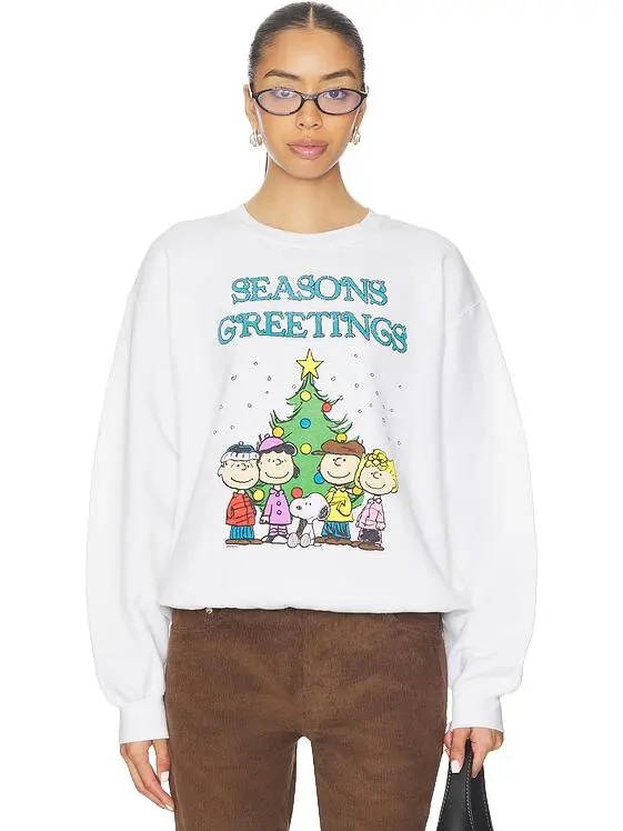 Junk Food Peanuts Seasons Greetings Sweatshirt - White