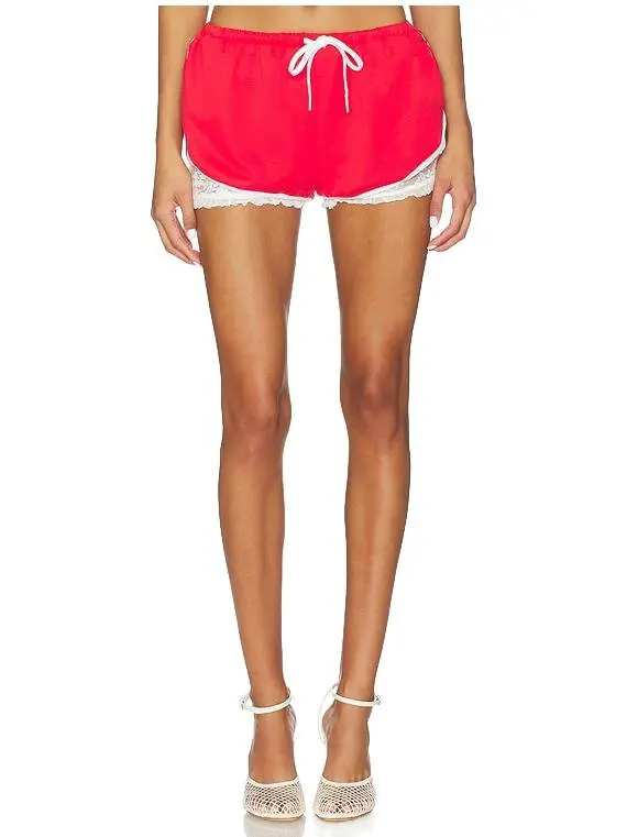 YUHAN WANG Lace Lined Short - Red