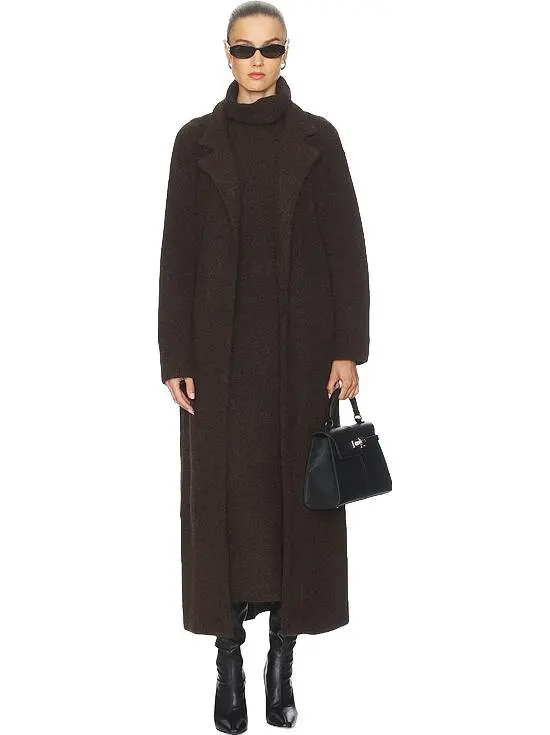 CAMILA COELHO Jona Maxi Sweater Coat - Chocolate Brown
