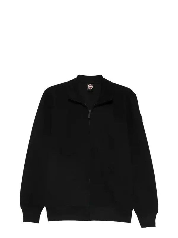 COLMAR Textured Knit Zip Up Sweatshirt - Black