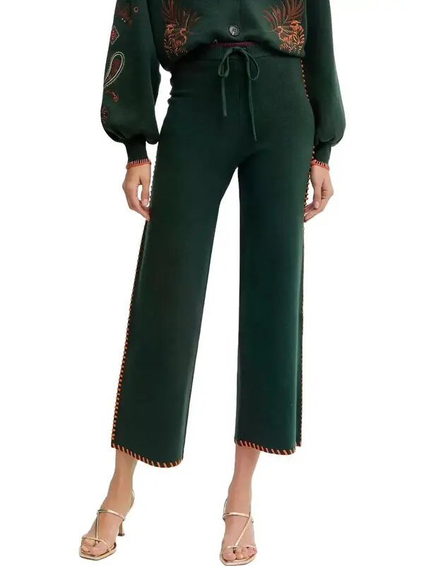 NEVER FULLY DRESSED Stitch-detail Trousers - Green