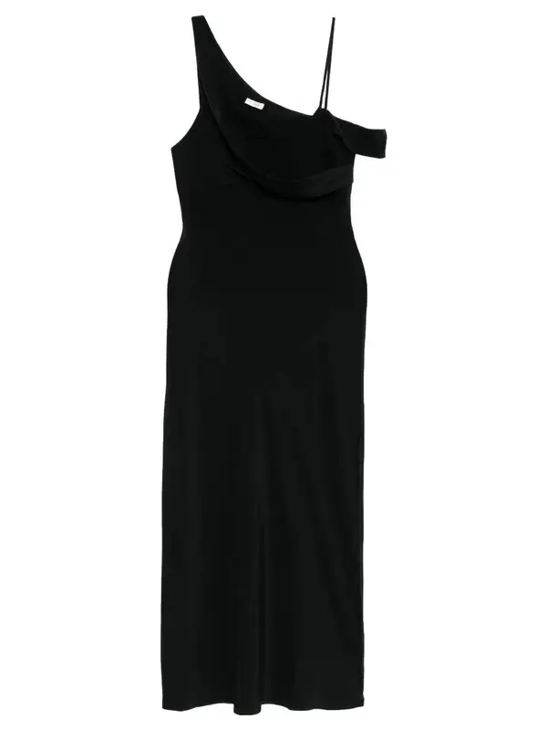 ST. AGNI Draped Silk Dress - Black