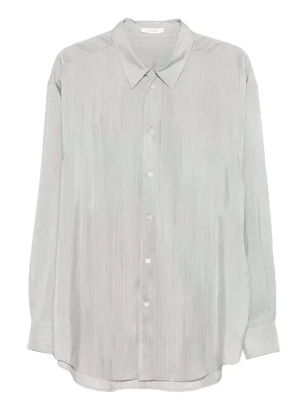 THE ROW Granada Button-down Striped Shirt - Grey