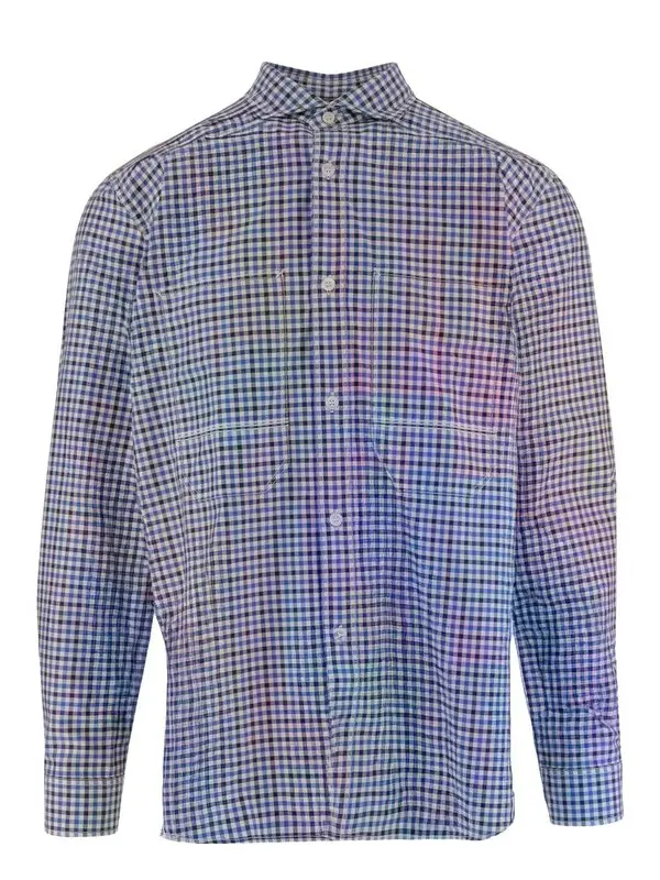 Junya Watanabe Patchwork Flannel Shirt - Blue