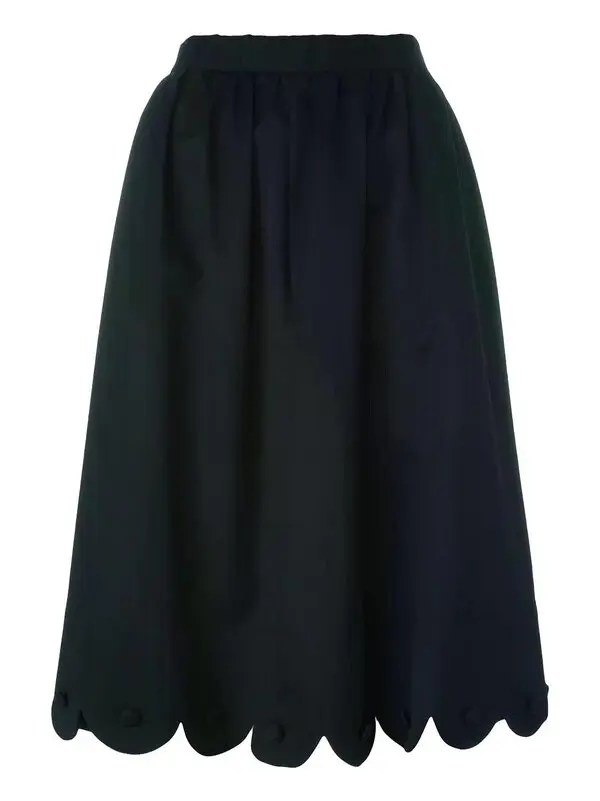 Comme Des Garçons Scalloped Skirt - Black