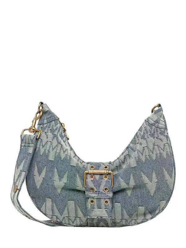 MARCIANO Monogram Halfmoon Buckle Tote Bag - Blue