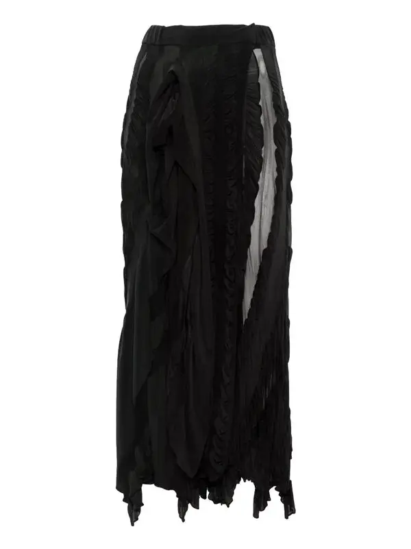 ANNI SALONEN Ruffled Midi Skirt - Black