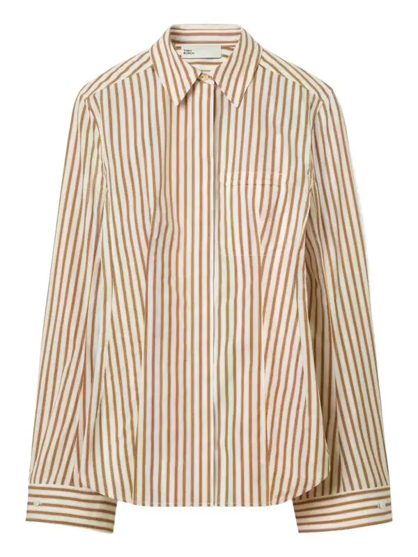 Tory Burch Striped Cotton Shirt - White