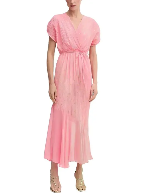 NEVER FULLY DRESSED Tie-detail Maxi Dress - Pink