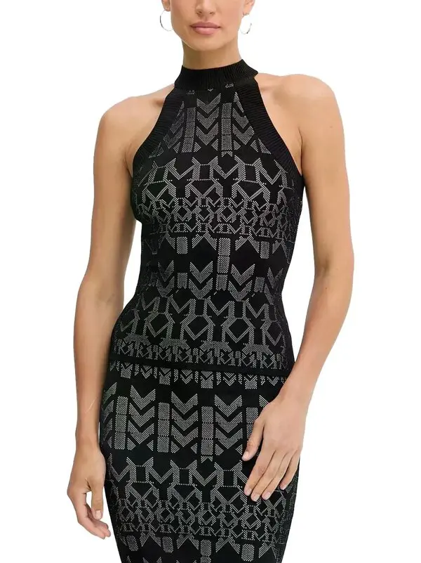 MARCIANO Geometric Halter Top - Black