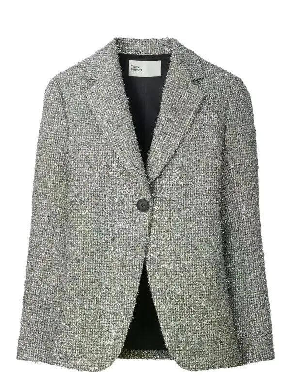 Tory Burch Tweed Blazer - Grey