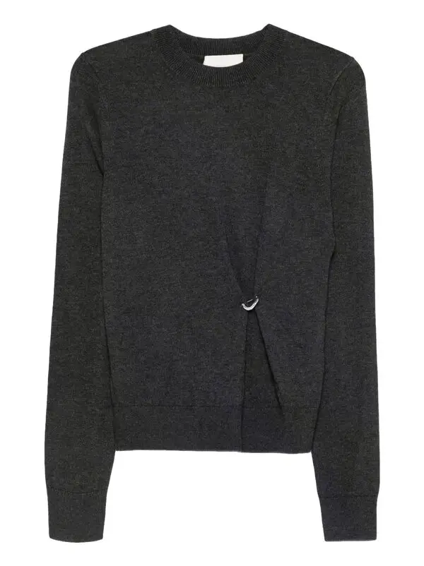 Isabel Marant Ring-detail Crew-neck Sweater - Grey