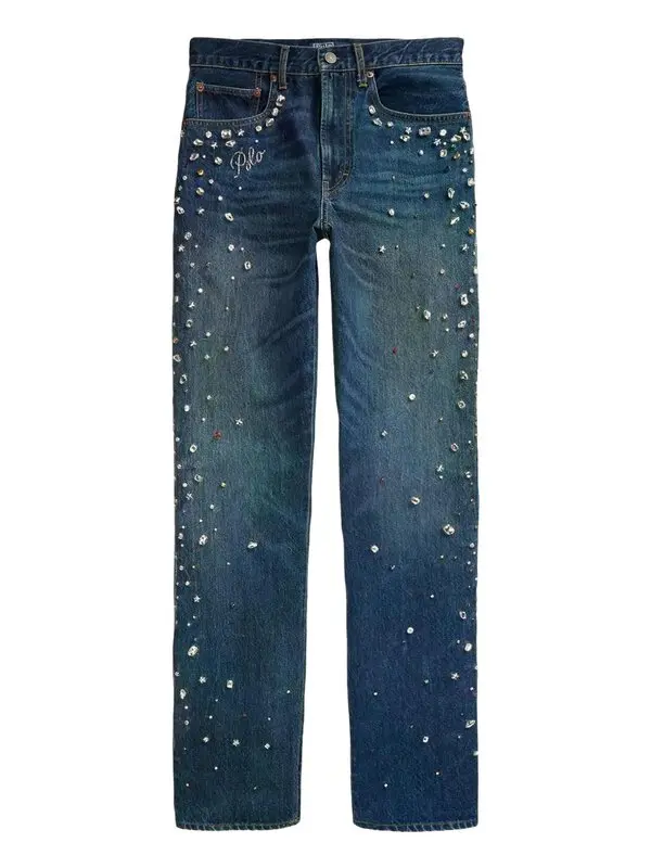 Polo Ralph Lauren Crystal-embellished Straight Leg Jeans - Blue