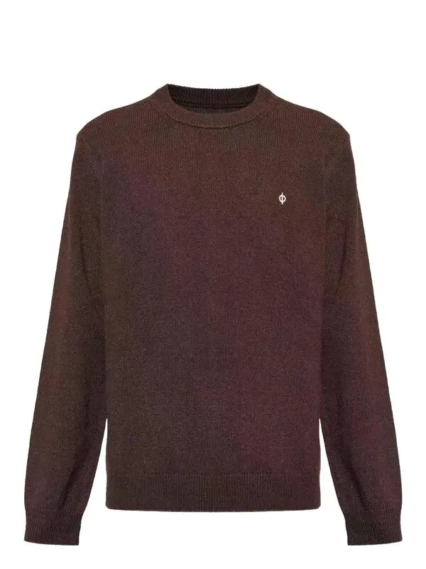 SAMSOE SAMSOE Logo-embroidered Crew-neck Sweater - Brown