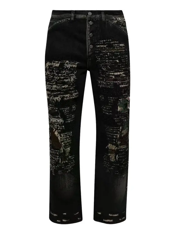 THUG CLUB Distressed Jeans - Black
