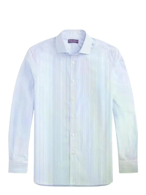 Ralph Lauren Purple Label Stripe Long-sleeve Cotton Shirt - Blue