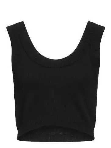 VICOLO Knitted Sleeveless Crop Top - Black