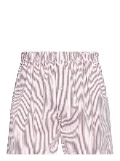MAISON MARGIELA Cotton Striped Casual Shorts - Red
