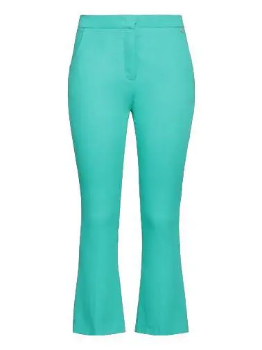 LIU •JO Flared Cropped Trousers - Green