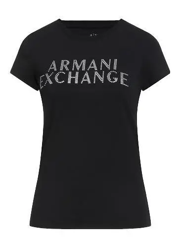 Armani Exchange Jersey T-shirt With Appliqués - Black