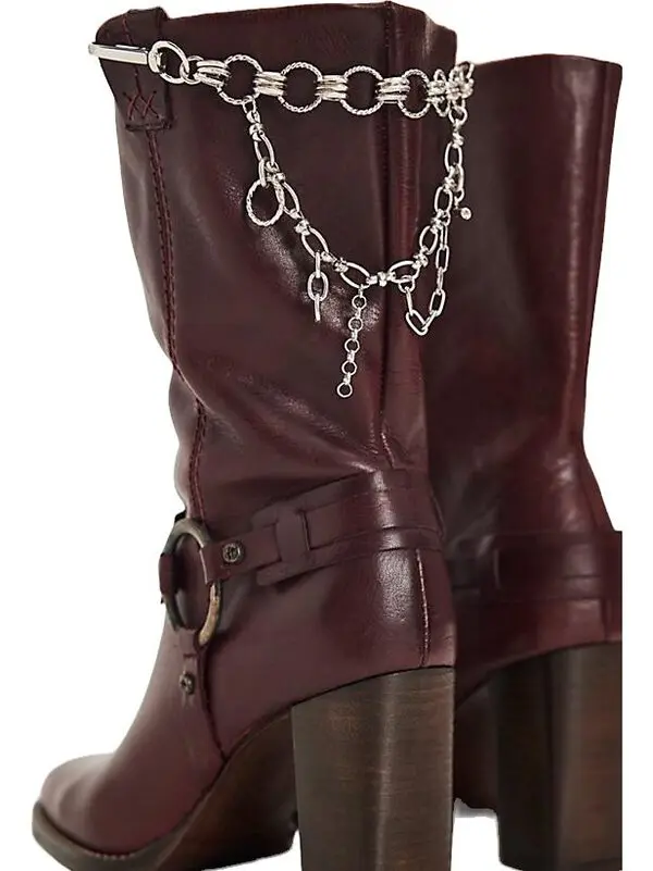 Free People Layered Chain Boot Accessory - Silver