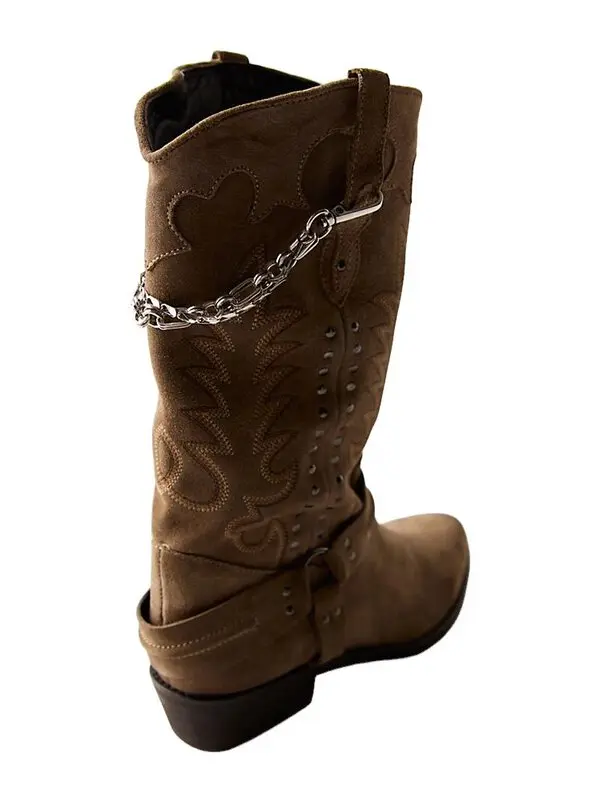 Free People Chain Boot Swag - Silver
