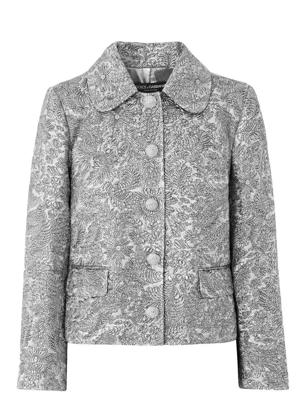 Dolce & Gabbana Floral-jacquard Jacket - Silver