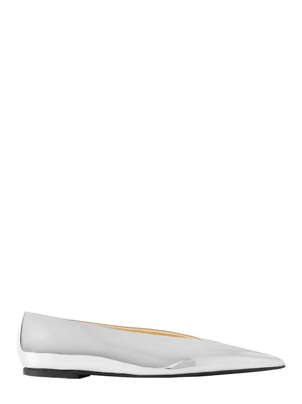 Proenza Schouler Slash Metallic Leather Point-toe Flats - Silver