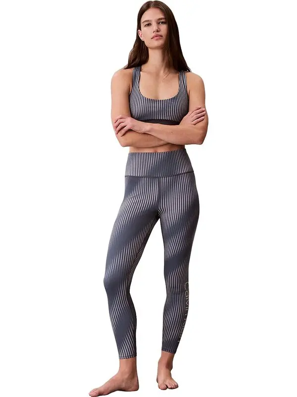 Calvin Klein Modern Sport Print High Rise 7/8 Leggings - Turbulence Shimmering Stripe