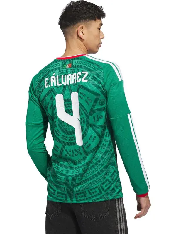 Adidas Mexico 26 Home Alvarez Long Sleeve Jersey - Bold Green / Soccr-mxs