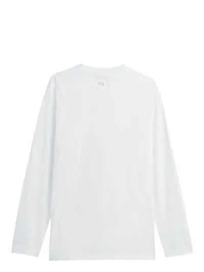 Adidas Y3 Graphic Long Sleeve Tee Shirt - Core White