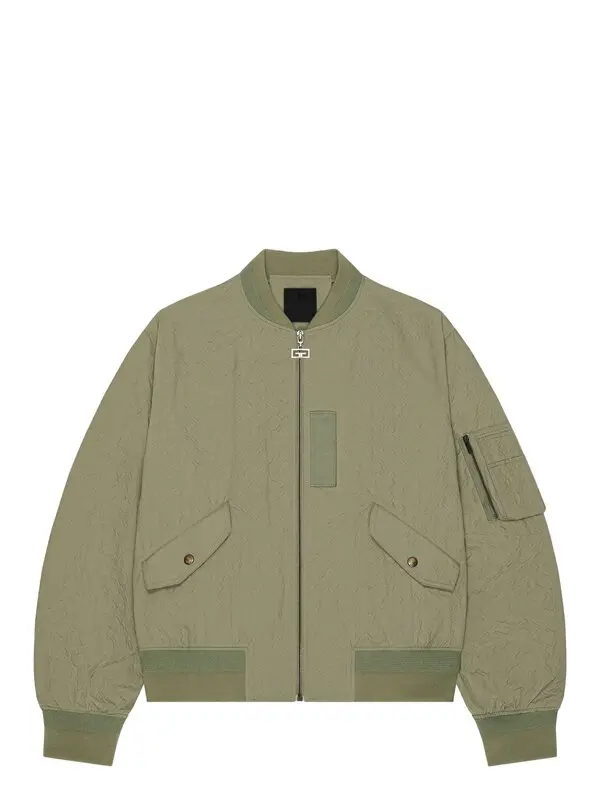 Givenchy Bomber In Textured Monogram - Almond Green