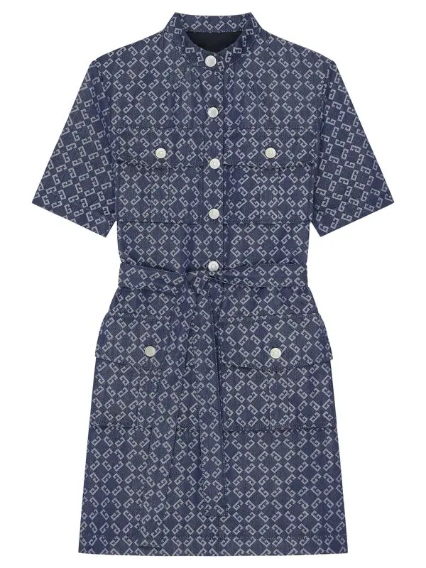 Givenchy Monogram 72 Denim Safari Dress - Denim Blue